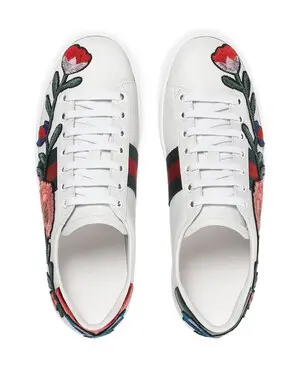 Gucci Ace Embroidered Floral Sneakers