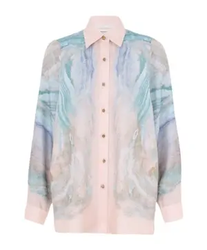 Zimmermann Illuminate Relaxed Shirt - Blue-agate