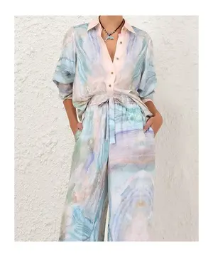 Zimmermann Illuminate Relaxed Shirt - Blue-agate