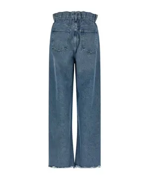 AGOLDE Paperbag Wide-leg Jeans With Frayed Hems - Blue