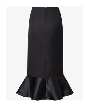 Fendi High Waist Peplum Hem Midi Skirt