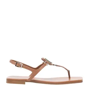ROGER VIVIER Viv The Sea Buckled Flat Sandals - Brown