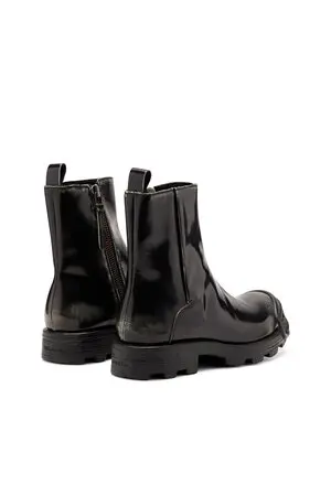 DIESEL® Zip-detail Oval-plaque Ankle Boots