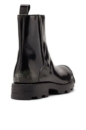 DIESEL® Zip-detail Oval-plaque Ankle Boots