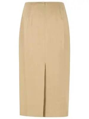 Max Mara Veranda Back Slit Skirt - Camel