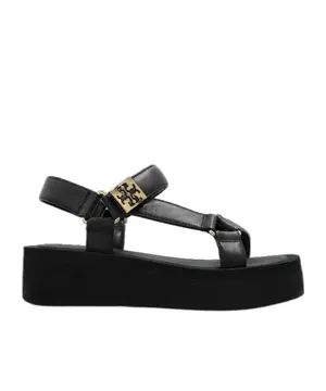 Sculptural Metal Detail Platform Sandals