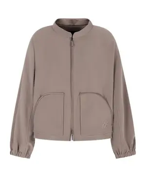 Emporio Armani Zip-up Logo Embroidered Jacket