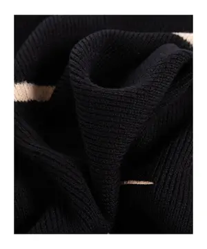 Moschino Embroidery Striped Scarf - Black