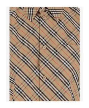 Burberry Checked Cropped Short Sleeve Shirt
