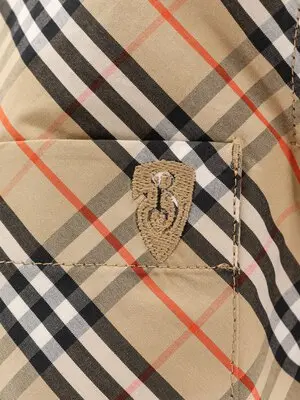 Burberry Checked Cropped Short Sleeve Shirt