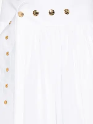 Celine Pleated Cotton Poplin Midi Skirt