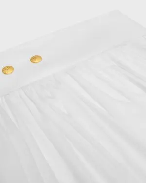Celine Pleated Cotton Poplin Midi Skirt