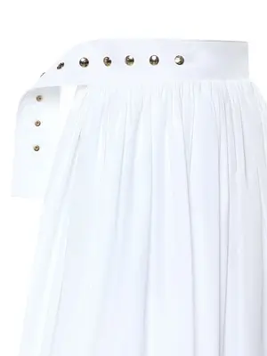 Celine Pleated Cotton Poplin Midi Skirt