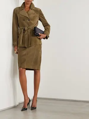 TOM FORD Suede Midi Skirt
