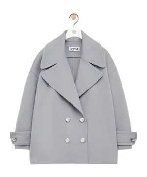 Loewe Double-breasted Short Peacoat