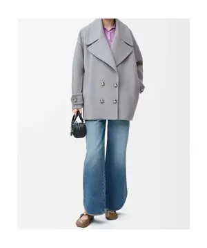 Loewe Double-breasted Short Peacoat