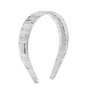 MAISON MARGIELA Logo Plaque Metallic Headband - White