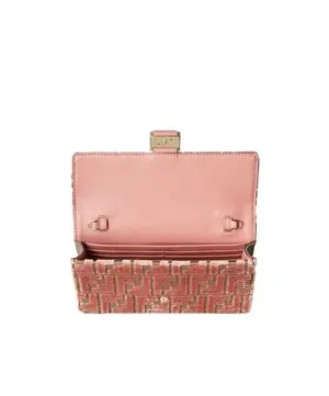 Fendi Ff Jacquard Velvet Wallet - Pink