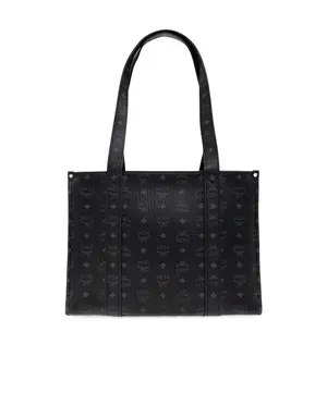 Mcm Aren Monogram Large Tote Bag - Black