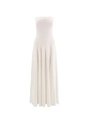 Alaïa Fluid Bustier Maxi Dress - White