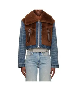 R13 Denim And Fur Jacket