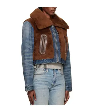 R13 Denim And Fur Jacket