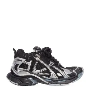 Balenciaga Mesh Panelled Lace-up Sneakers - Black