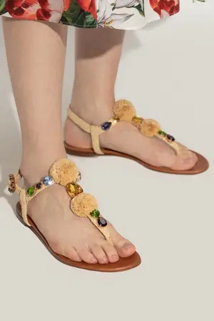 Dolce & Gabbana Embellished Flip-flop Sandals