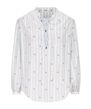 Celine Romy Striped Silk Blouse - No