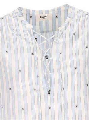 Celine Romy Striped Silk Blouse