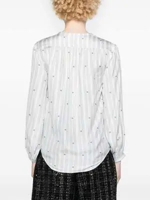 Celine Romy Striped Silk Blouse