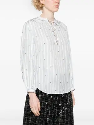 Celine Romy Striped Silk Blouse