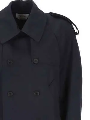 Alexander McQueen Double Breasted Trench Jacket - Black