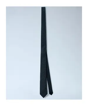 Saint Laurent Striped Silk Satin Tie