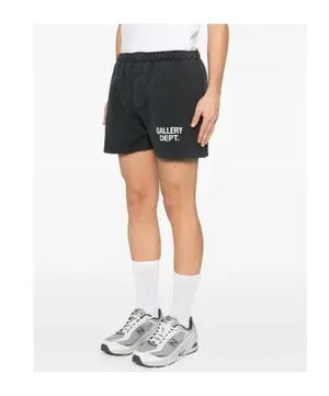 GALLERY DEPT. Elastic Waist Shorts With Letter Print