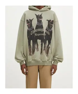 REPRESENT Thoroughbred Long Sleeve Hoodie - Green