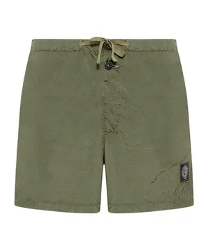 Stone Island Stone Island Logo Patch Drawstring Shorts Military Green