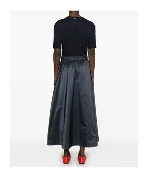 Herno Drawstring Waist Midi Dress - Black
