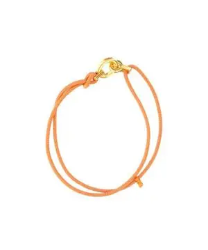 Bottega Veneta Cord Leather Belt With Gold Metal Accessories - Orange