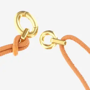 Bottega Veneta Cord Leather Belt With Gold Metal Accessories