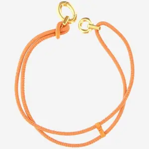 Bottega Veneta Cord Leather Belt With Gold Metal Accessories