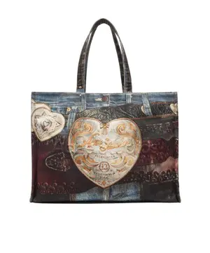 Acne Studios Denim-patch Heart Top Handle Bag