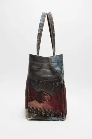 Acne Studios Denim-patch Heart Top Handle Bag