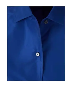 JIL SANDER Short-sleeved Collared Shirt With Slit Hem