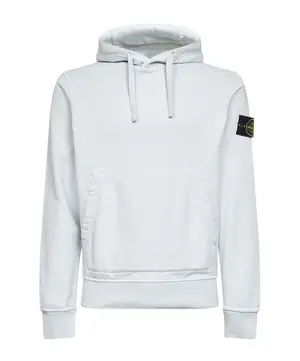 Stone Island Stone Island Logo Patch Drawstring Hoodie Sky Blue