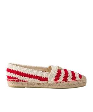 Prada Triangle Logo Crochet Espadrilles