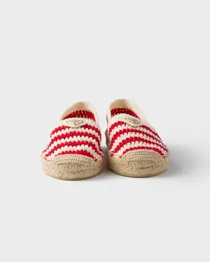 Prada Triangle Logo Crochet Espadrilles