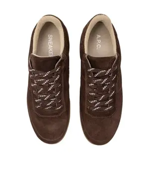 A.p.c. Round Toe Lace Up Sneakers - Chocolate-colored