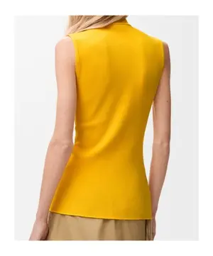 Loewe High-neck Ribbed Sleeveless Top - Yellow
