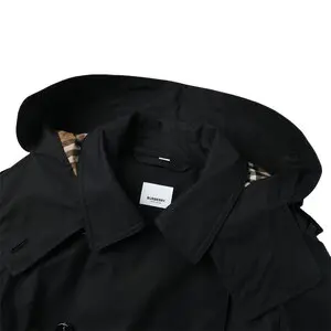 Burberry Long Sleeve Double Breasted Coat With Hood